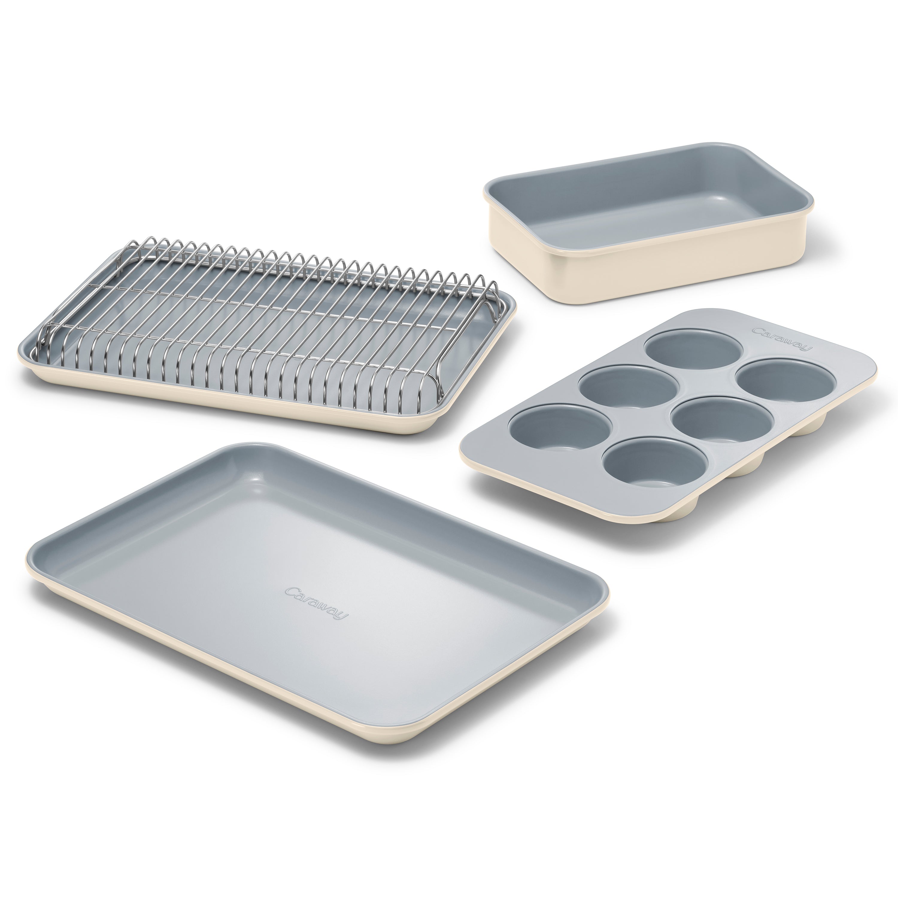 Caraway Mini Bakeware Set with Storage - Cream | Grove Collaborative
