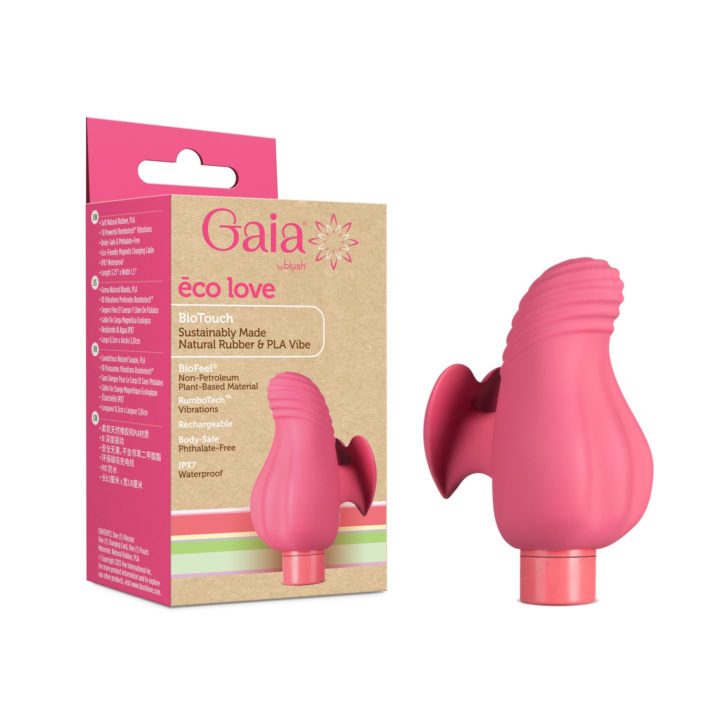 Blush Gaia Sexual Health Vibrator - Eco Love Rechargeable Bullet ...