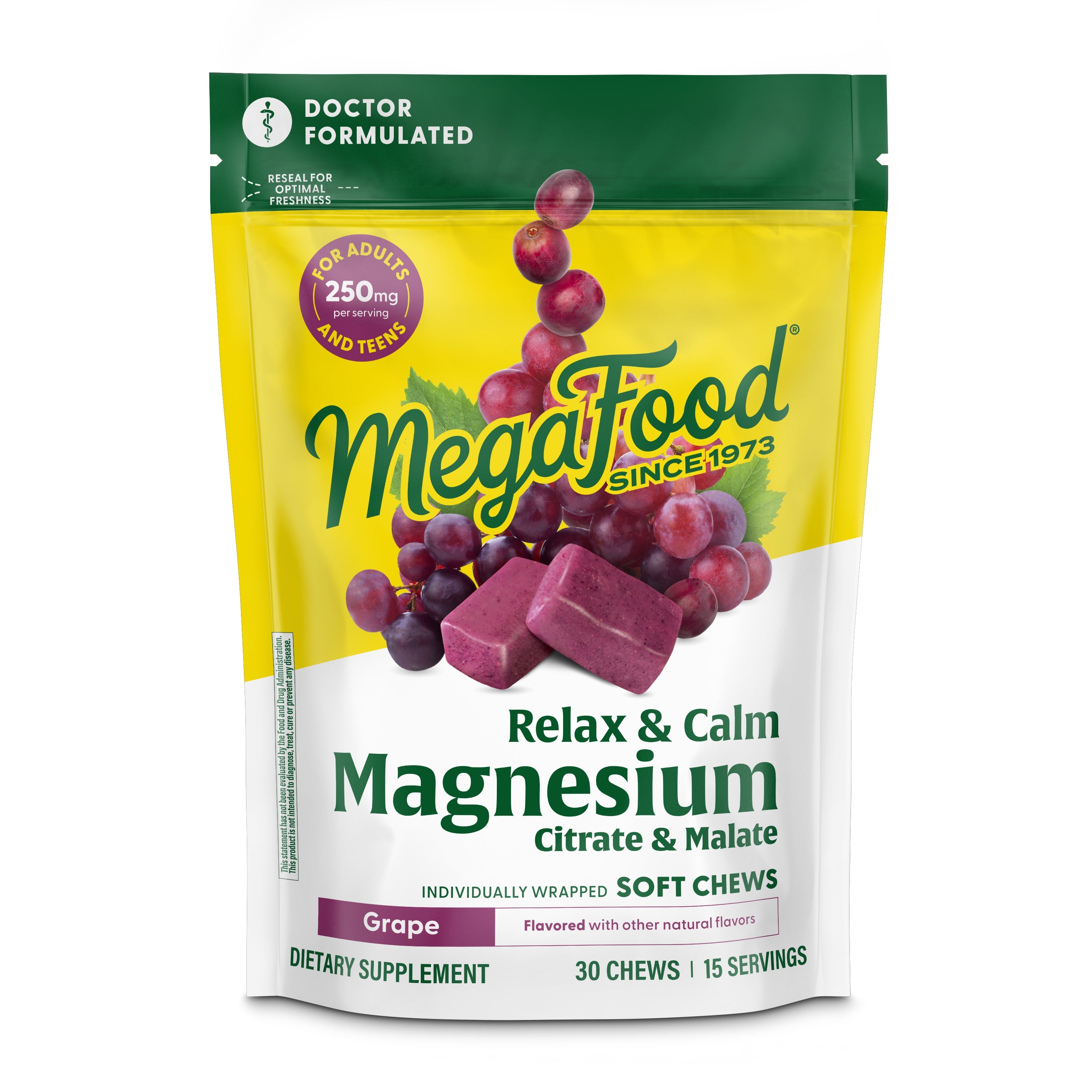 MegaFood Relax & Calm Magnesium Soft Chews - Grape / 30 chews | Grove ...