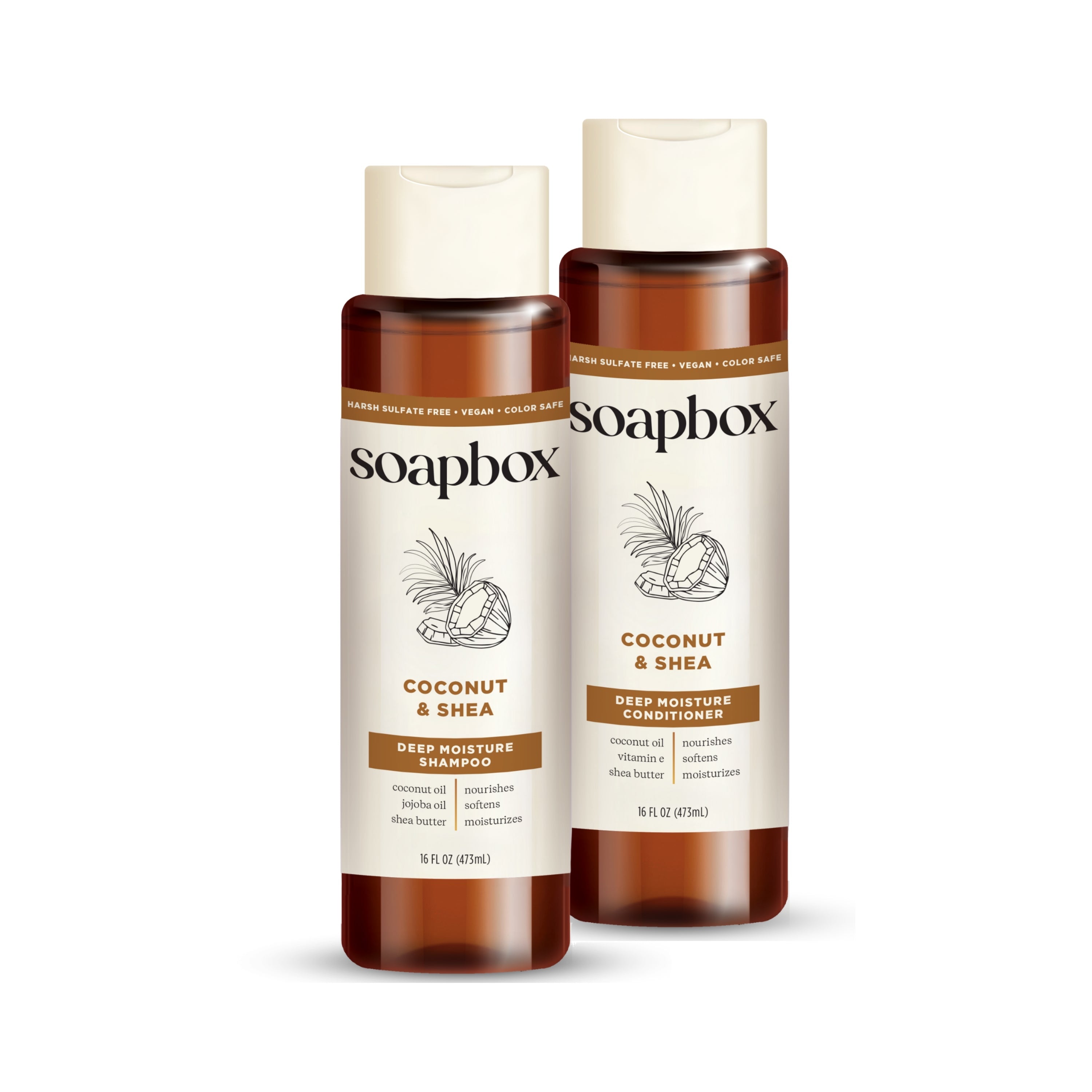Soapbox Coconut Oil Moisture & Nourish Shampoo and Conditioner Set ...