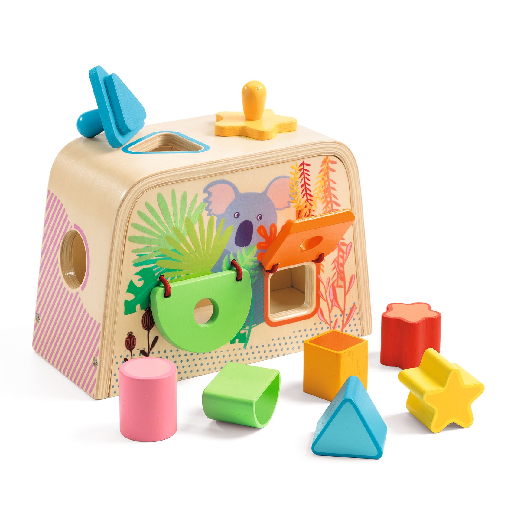 Multi Sensory Wooden Shape Sorter Toy made from FSC® Certified Wood