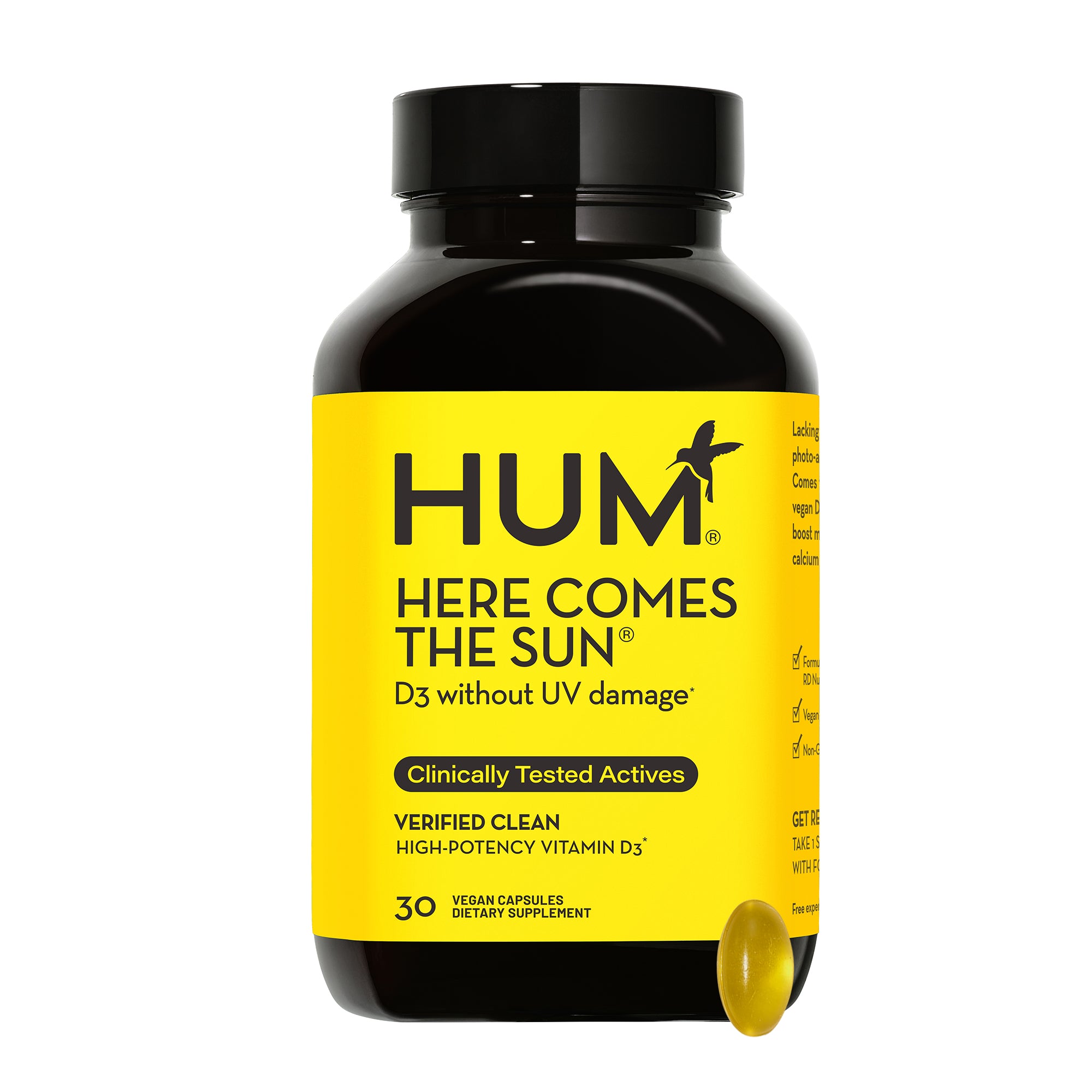HUM Nutrition Here Comes The Sun Vitamin D3 Supplement | Grove ...
