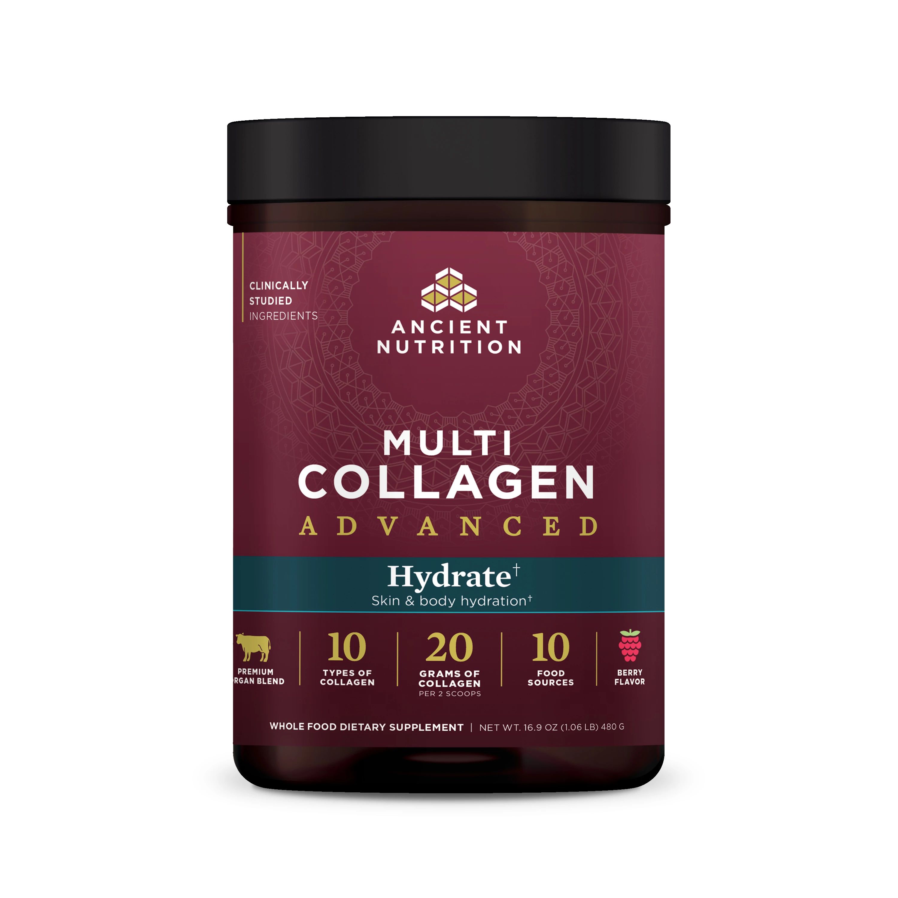 Ancient Nutrition Multi Collagen Advanced - Hydrate - Mixed Berry ...