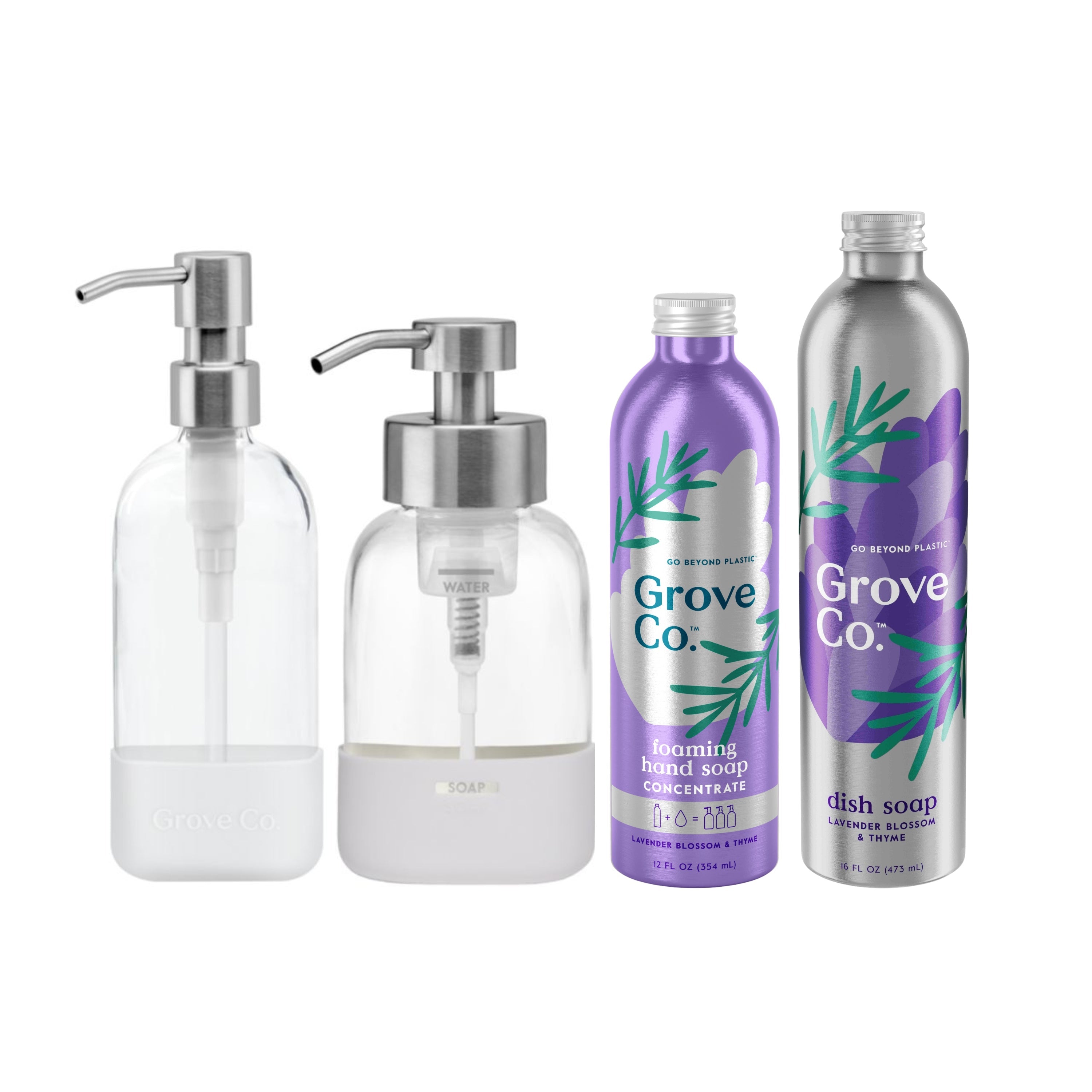 Grove Co. Foaming Hand & Dish Soap Starter Set - Free & Clear / Free ...